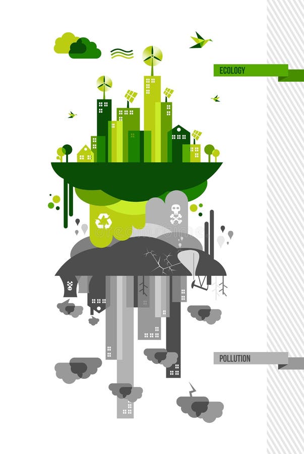 Green Environment City Concept Illustration Stock Vector - Illustration ...