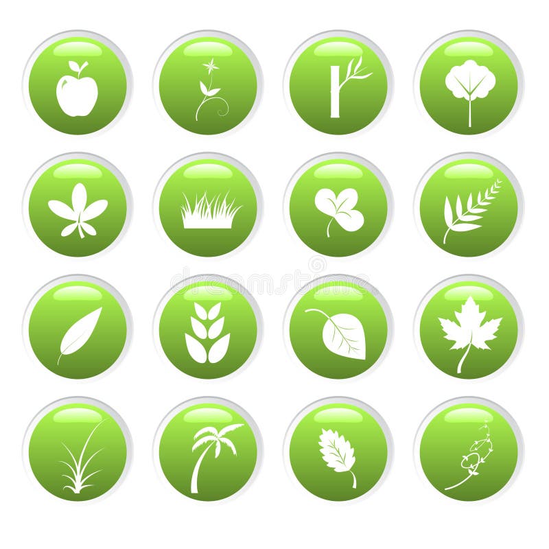 Set of mixed green icons stock vector. Illustration of drawings - 5575994