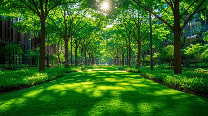 Green Environment and Trees, Eco-friendly Design Stock Illustration ...