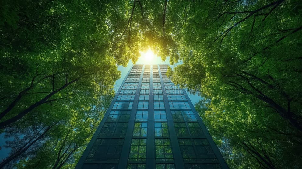 Green Environment and Trees, Eco-friendly Design Stock Illustration ...