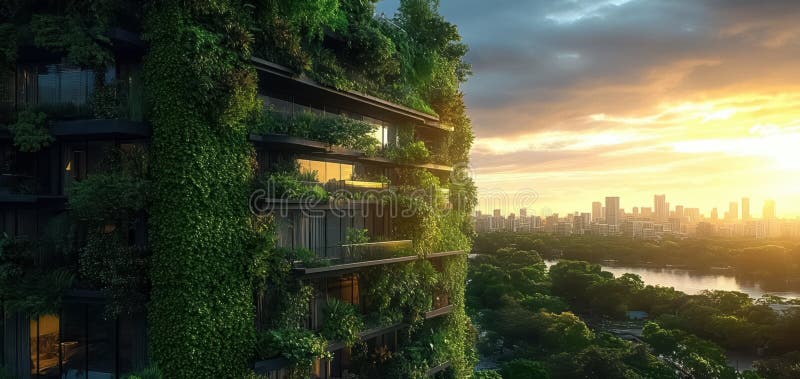 Green Environment and Trees, Eco-friendly Design Stock Illustration ...