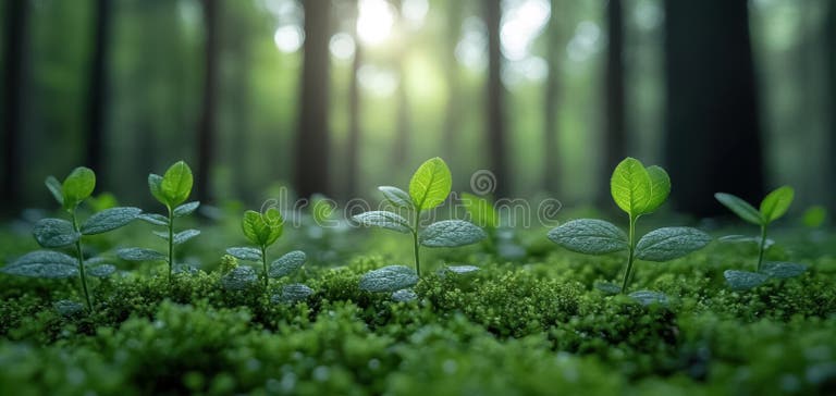 Green Environment and Trees, Eco-friendly Design Stock Illustration ...