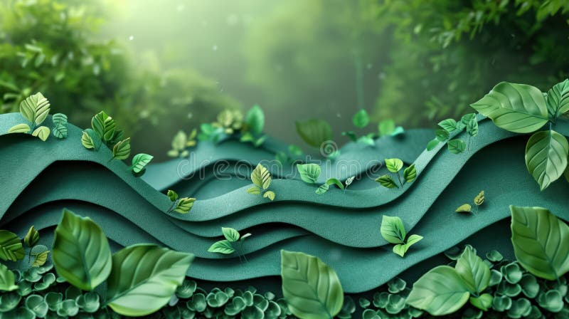 Green Environment and Trees, Eco-friendly Design Stock Illustration ...