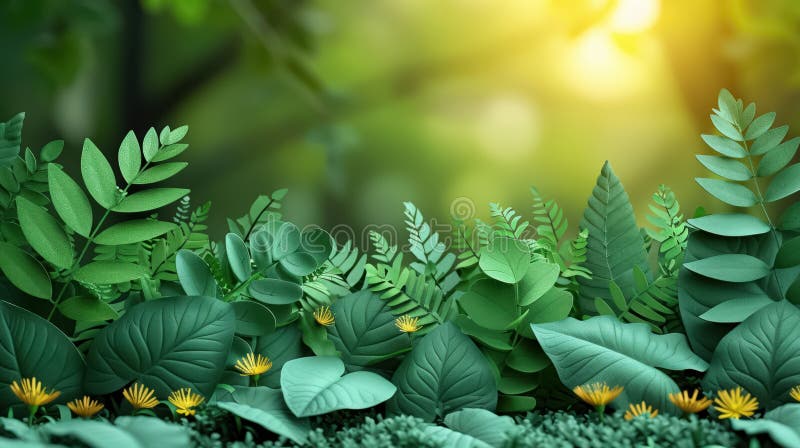 Green Environment and Trees, Eco-friendly Design Stock Illustration ...