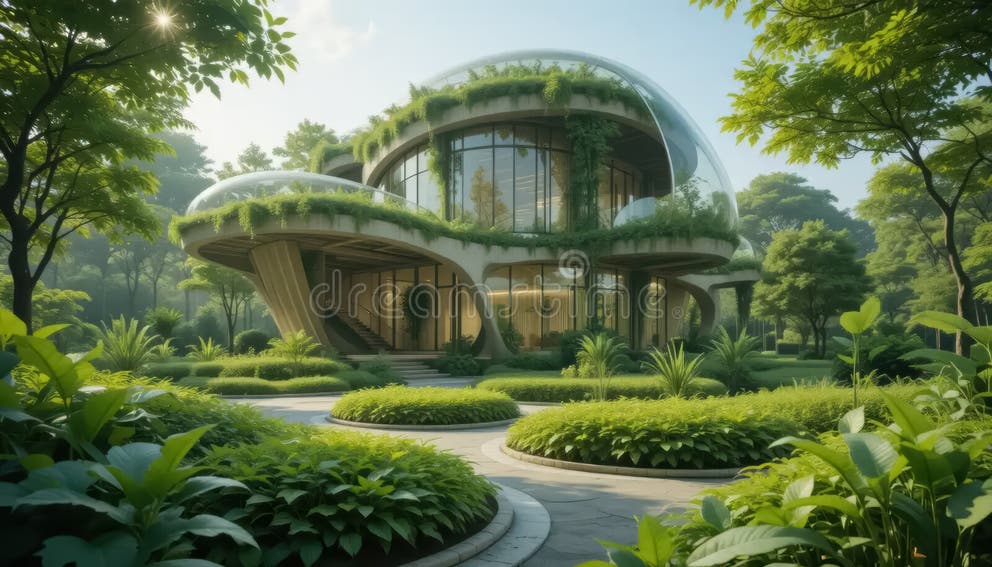 Green Environment and Trees, Eco-friendly Design Stock Illustration ...