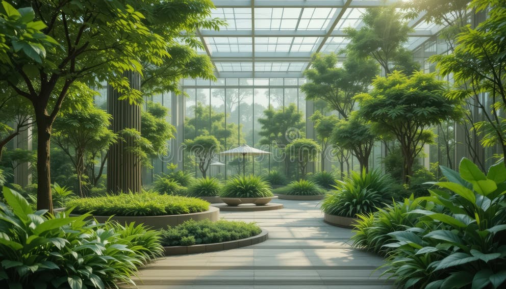 Green Environment and Trees, Eco-friendly Design Stock Illustration ...