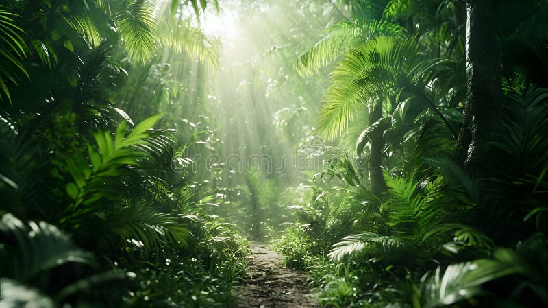 Green Environment of a Tropical Forest Landscape Stock Photo - Image of ...