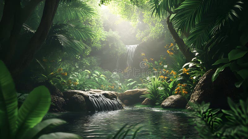 Green Environment of a Tropical Forest Landscape Stock Photo - Image of ...