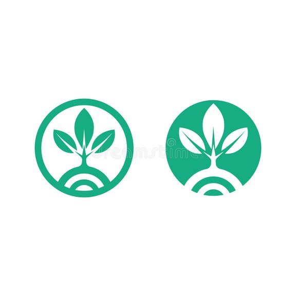 Green Environment Vector Logo with Leaf Growth and Planet-Friendly ...