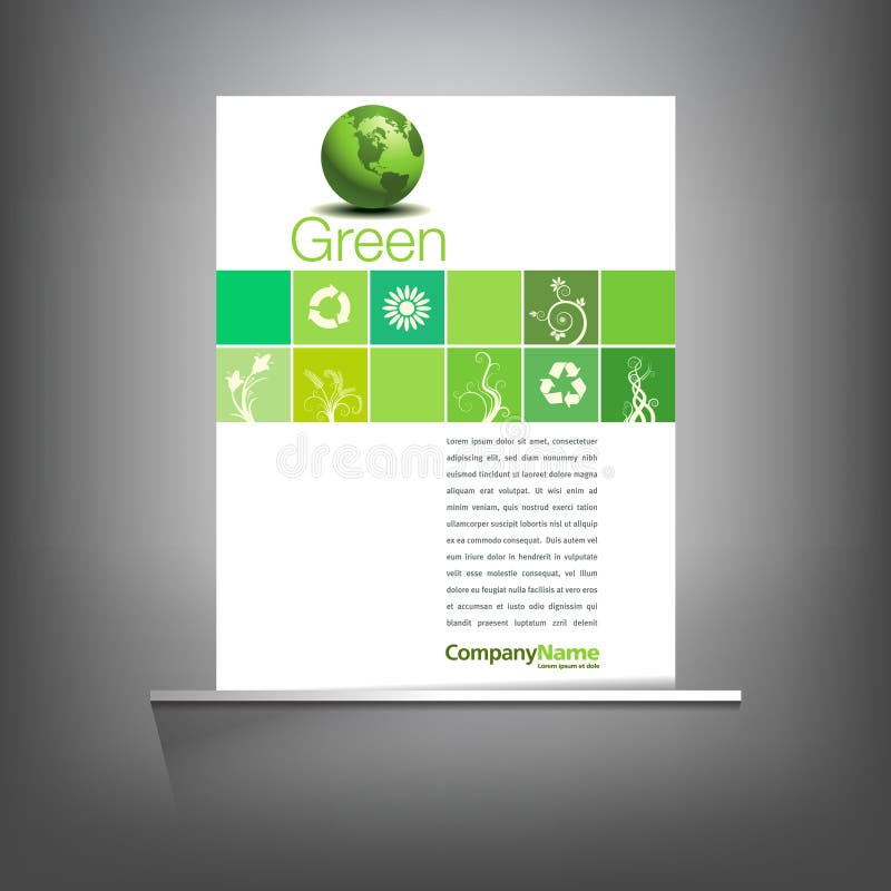 Green Environmental Page Template Stock Vector - Illustration of ...