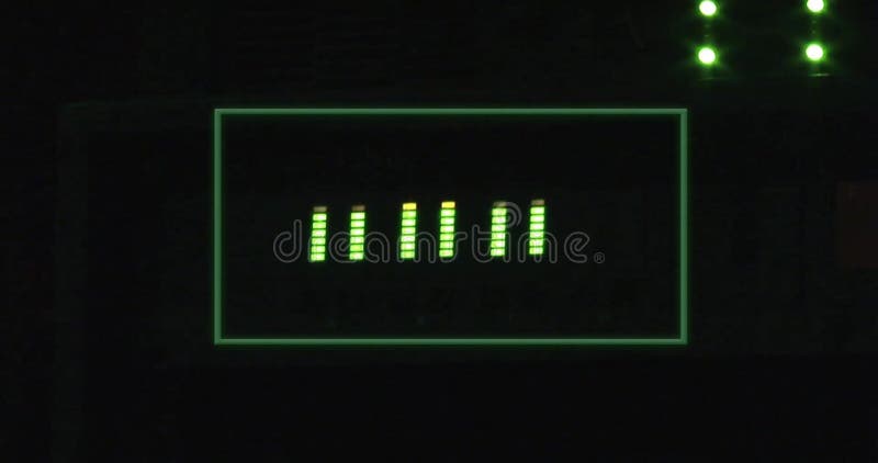Green Equalizer Bars Animation Over Black Background with Rectangular ...