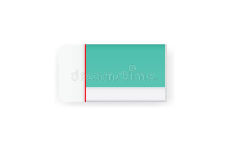 Green Eraser on White Background with Soft Shadow. Vector. Stock Vector ...