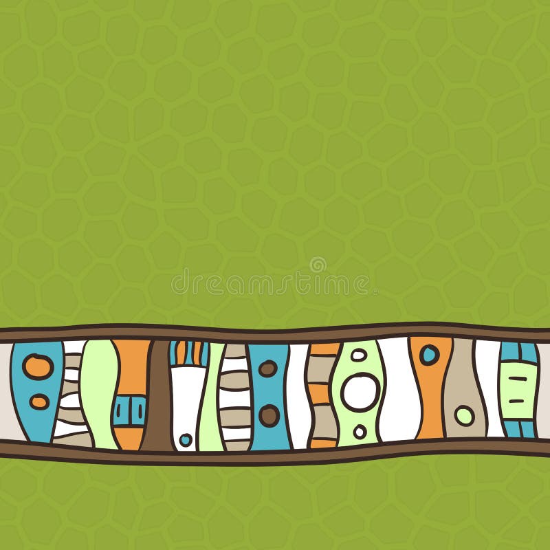 Green Ethnic Tiles and Border, Seamless Texture Stock Vector ...