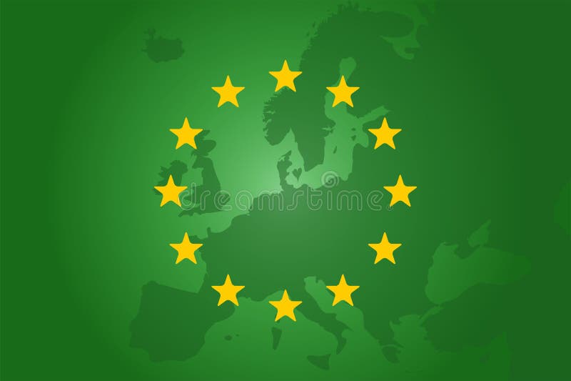 Green Eu - Europe Union Map. Vector Illustration Stock Illustration ...