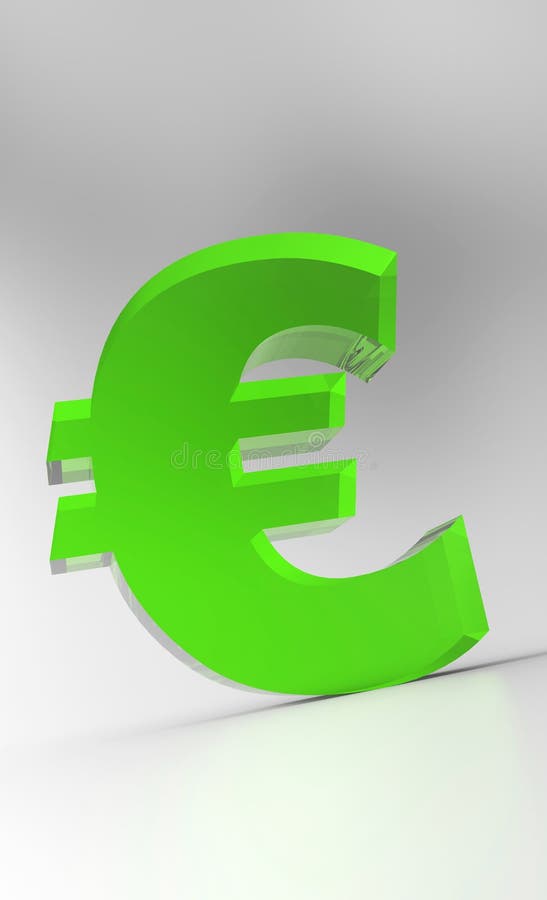 Green Euro symbol stock illustration. Illustration of value - 35044125