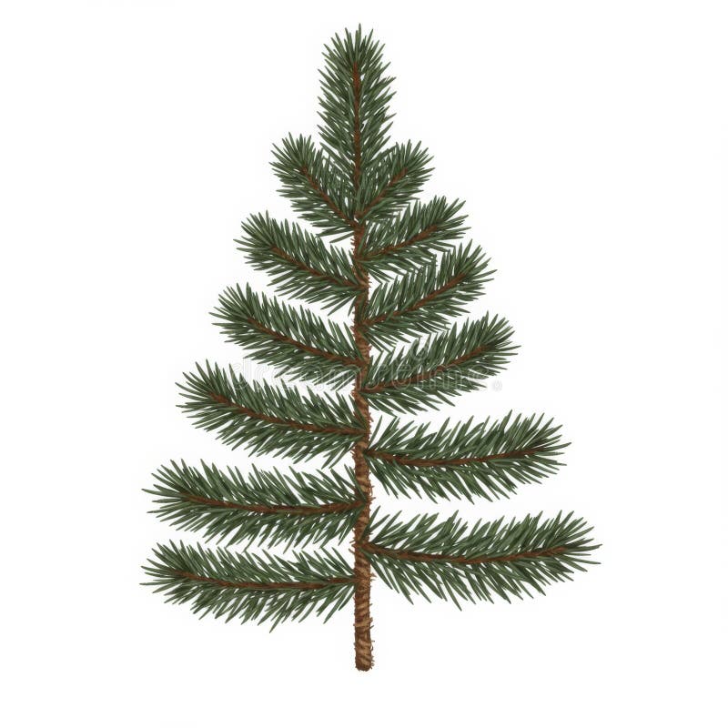 Green Evergreen Tree on White Background Stock Illustration ...