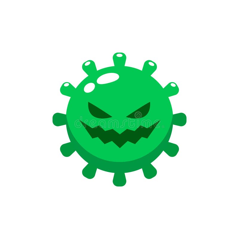 A Green Evil Virus. Isolated Vector Illustration Stock Vector ...