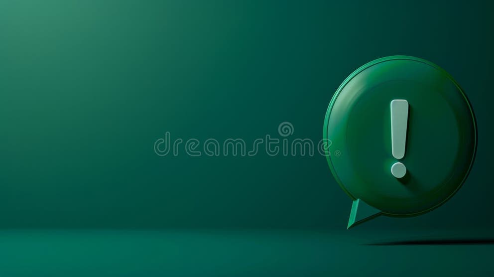 The Green Exclamation Icon.AI Generated Image Stock Image - Image of ...