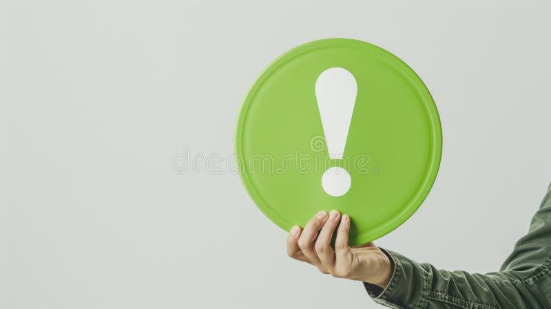 The Green Exclamation Sign.AI Generated Image Stock Image - Image of ...