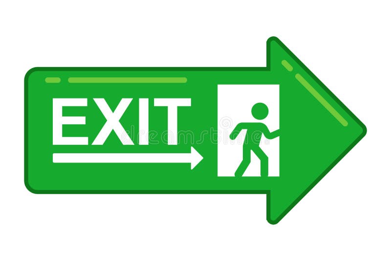Green Exit Sign Template Designs - Emergency Exit - Pack of Two Vectors ...
