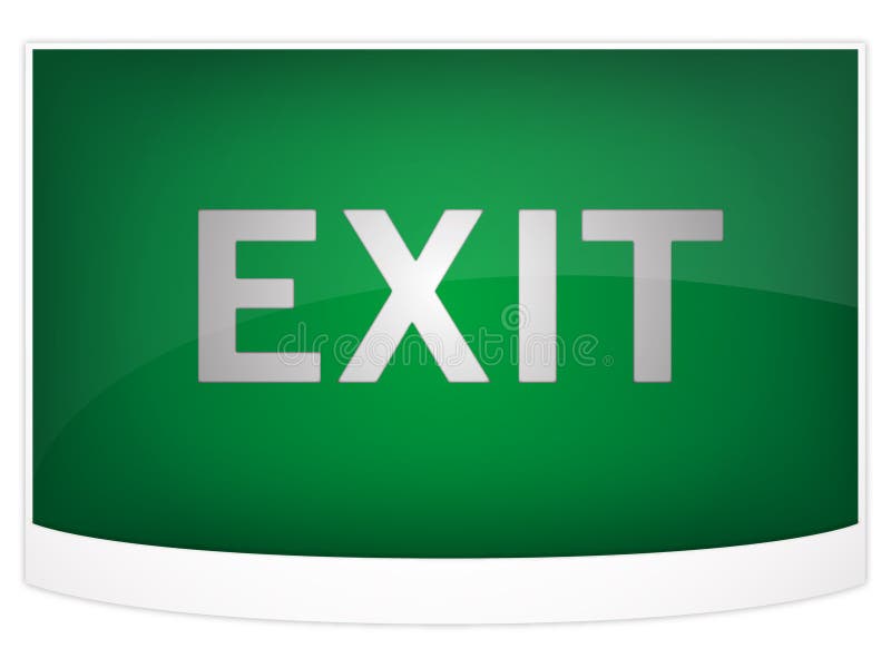 Colorful Emergency Exit Sign Symbol Stock Vector - Illustration of ...