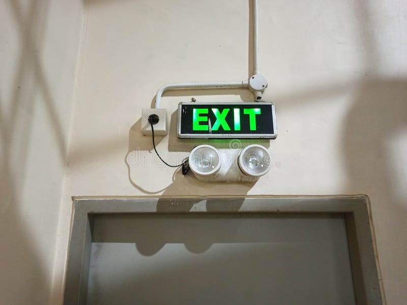 Exit Signs and Emergency Lights Stock Photo - Image of design, symbol ...