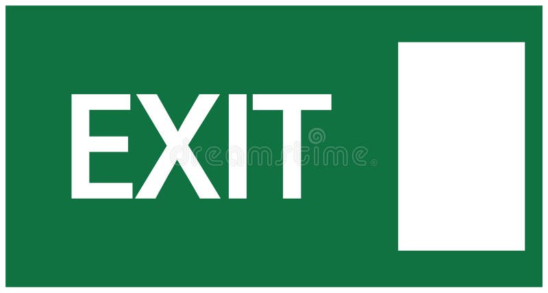 Green Exit Sign. Vector Illustration, Flat Design Stock Illustration ...
