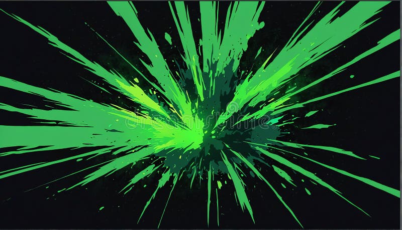 Green Explosion Impact Effect on Plain Black Ai Generated Stock ...