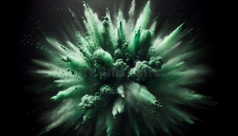 A Green Explosion of Powdery Substance Stock Illustration ...