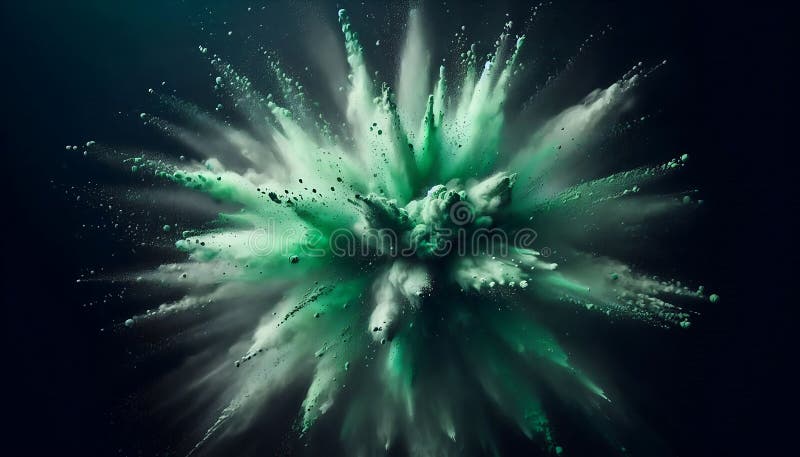 A Green Explosion of Powdery Substance Stock Illustration ...