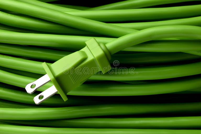 Green extension cord stock image. Image of power, plug - 10953827