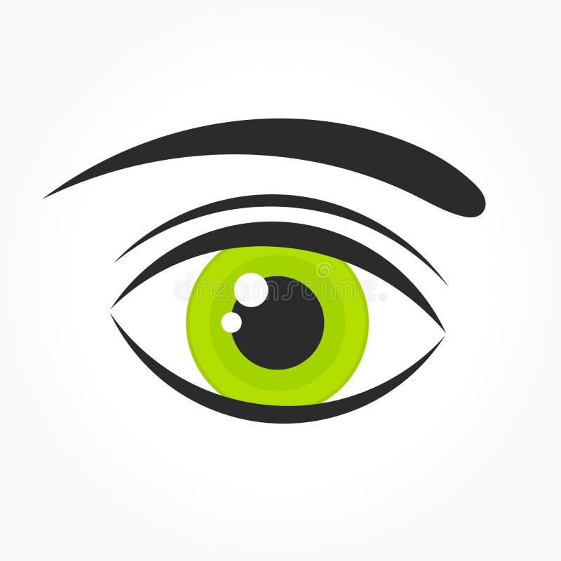 Green eye icon stock vector. Illustration of pretty - 137322189