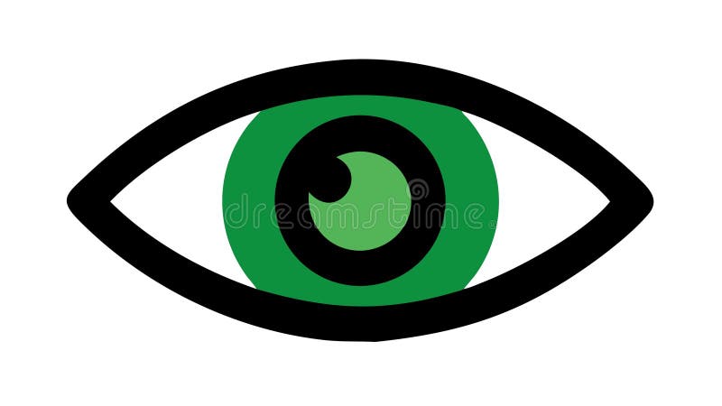 Green Eye Icon: Vision, Perception Surveillance. Vector Design ...