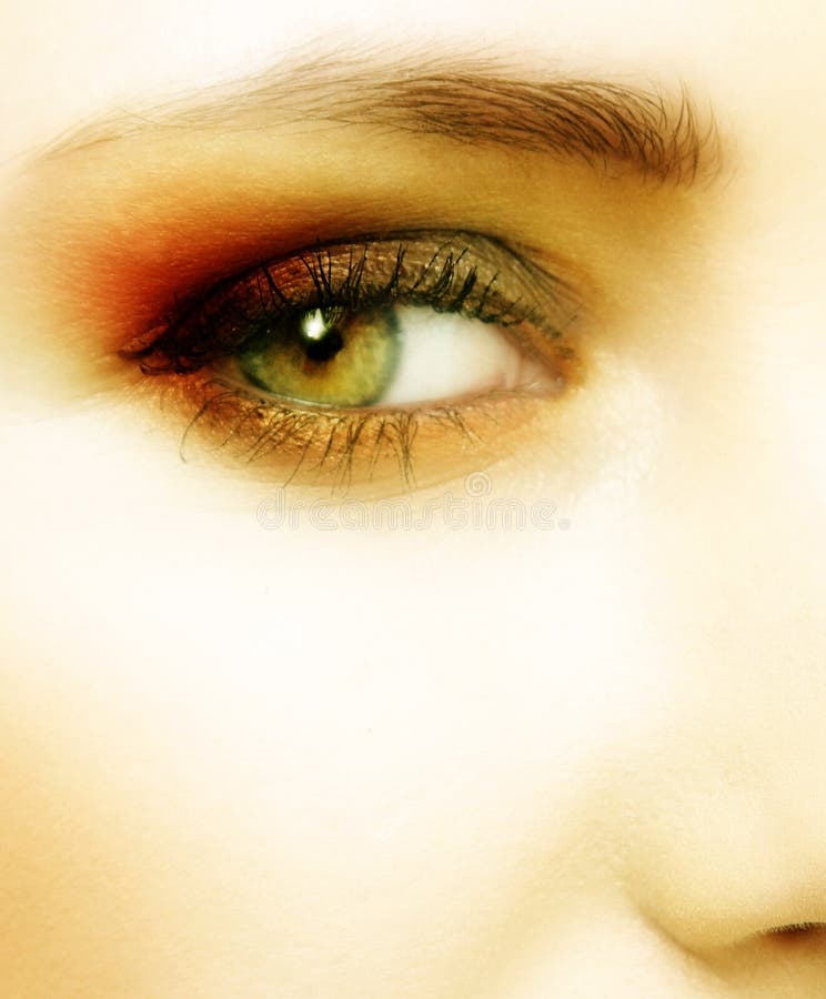 Green eye of a woman stock photo. Image of dark, eyelashes - 1233204