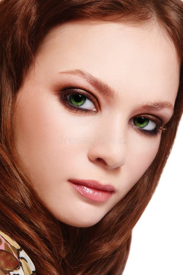 Green-eyed beauty stock photo. Image of makeup, beautiful - 19228222