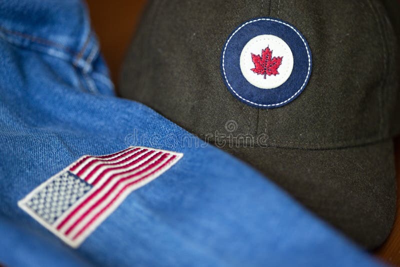 Clothes with American and Canadian National Flag Stock Image - Image of ...