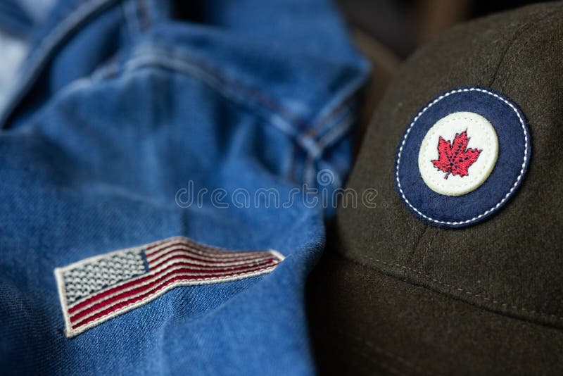 Clothes with American and Canadian National Flag Stock Photo - Image of ...