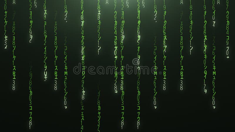 Green Falling Red Matrix Code Stock Image - Image of math, imagination ...