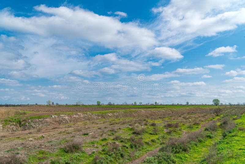 Green Farm Fields in Spring Stock Photo - Image of landscape, land ...