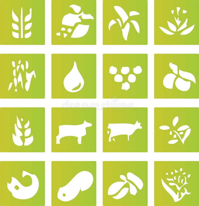 Green Farming Crop Icons Picture. Image: 6032235