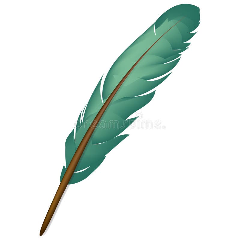 Green feather stock vector. Illustration of element, blue - 15825588