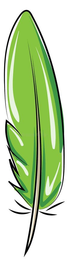 Green Feather, Illustration, Vector Stock Vector - Illustration of ...