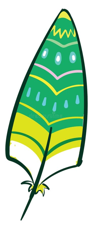 Green Feather, Illustration, Vector Stock Vector - Illustration of ...