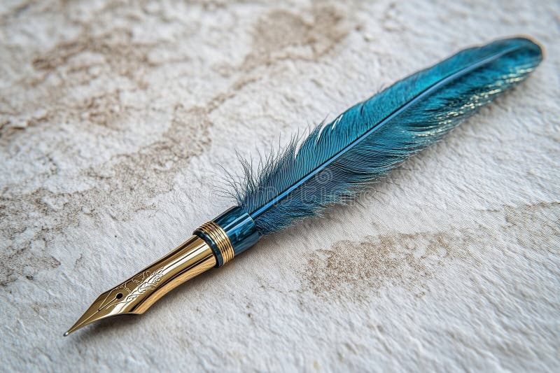 Green feather pen Ai photo stock illustration. Illustration of green ...