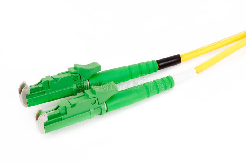 Green Fiber Optic E2000 Connector Stock Image - Image of equipment ...