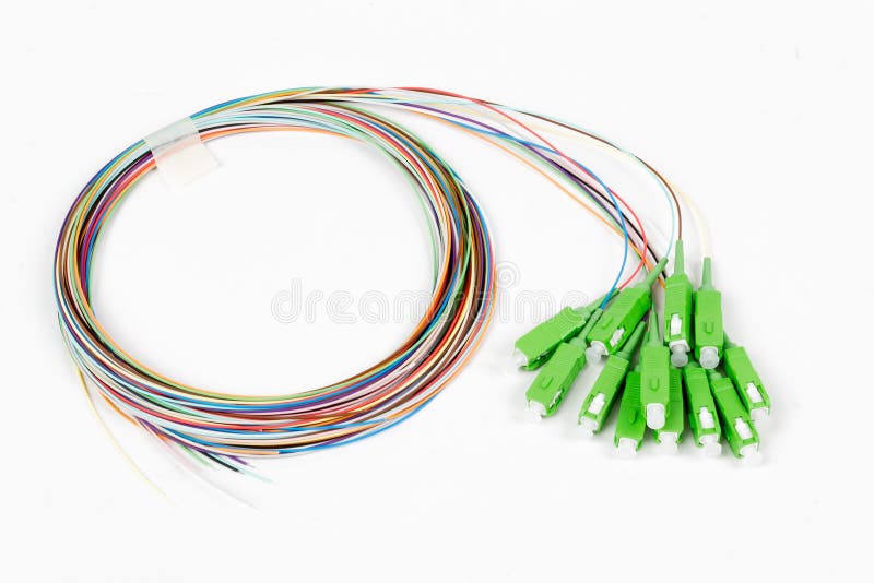 Green Fiber Optic E2000 Connector Stock Image - Image of equipment ...