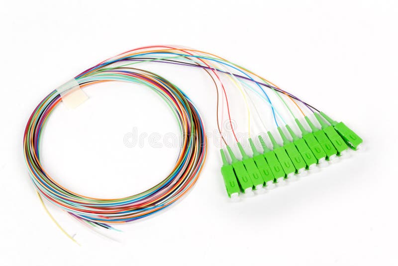 Green Fiber Optic E2000 Connector Stock Image - Image of equipment ...