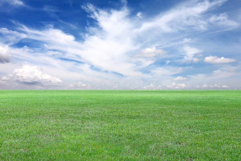 Green Field and Blue Sky View. Stock Image - Image of farm, design ...