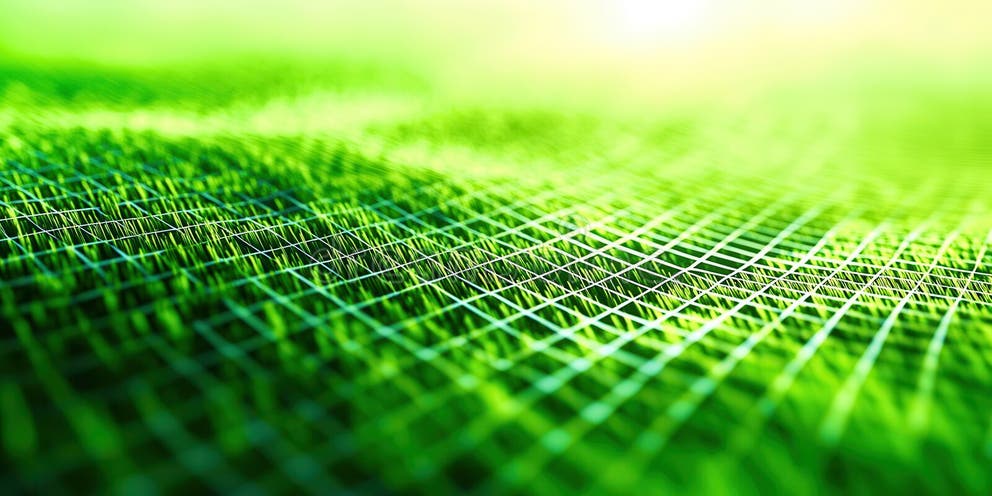 Green Field with a Grid Pattern Stock Illustration - Illustration of ...