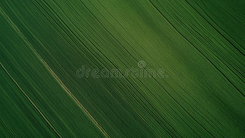 Green Field Pattern Creating Diagonal Lines Aerial View Stock Photos ...